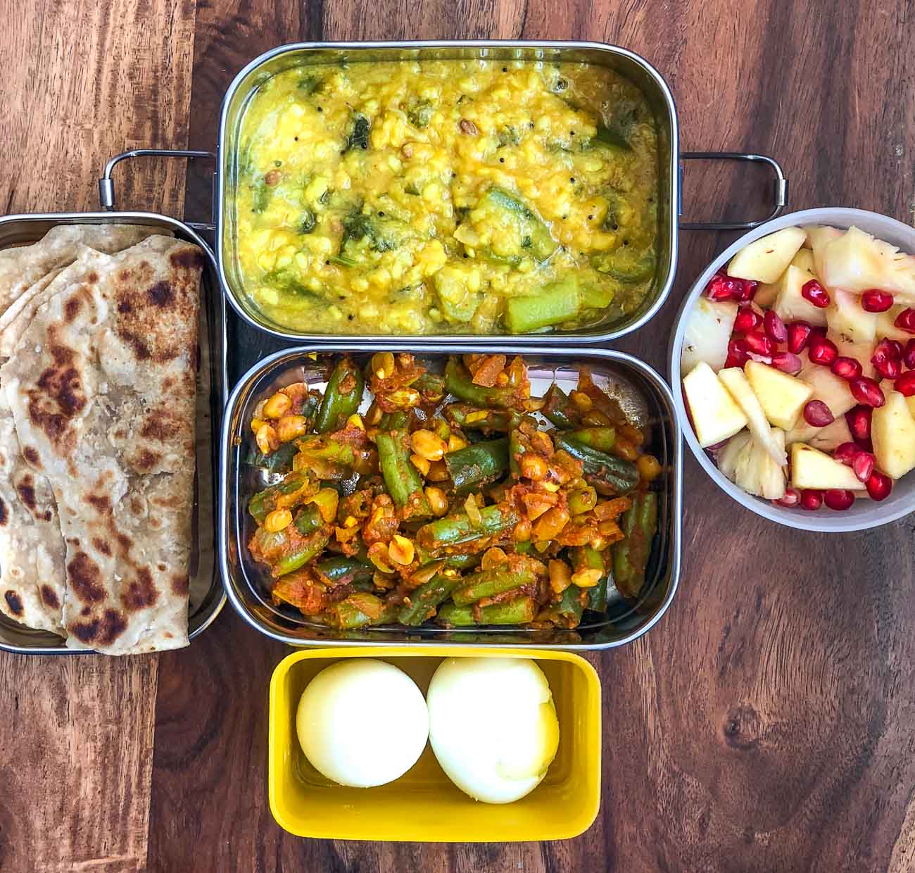Lunch Box Recipes: Beans Poriyal, Turai Moong Dal, Tawa Paratha, Boiled ...