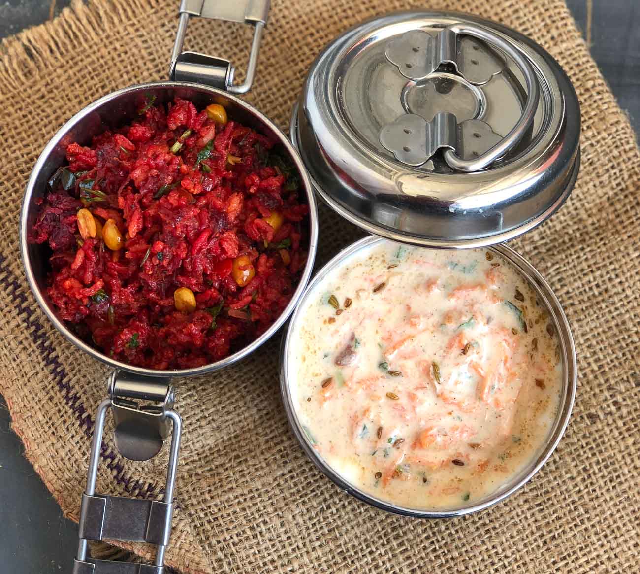 Lunch Box Recipes: Beetroot Rice And Carrot Tadka Raita - Recipe ...