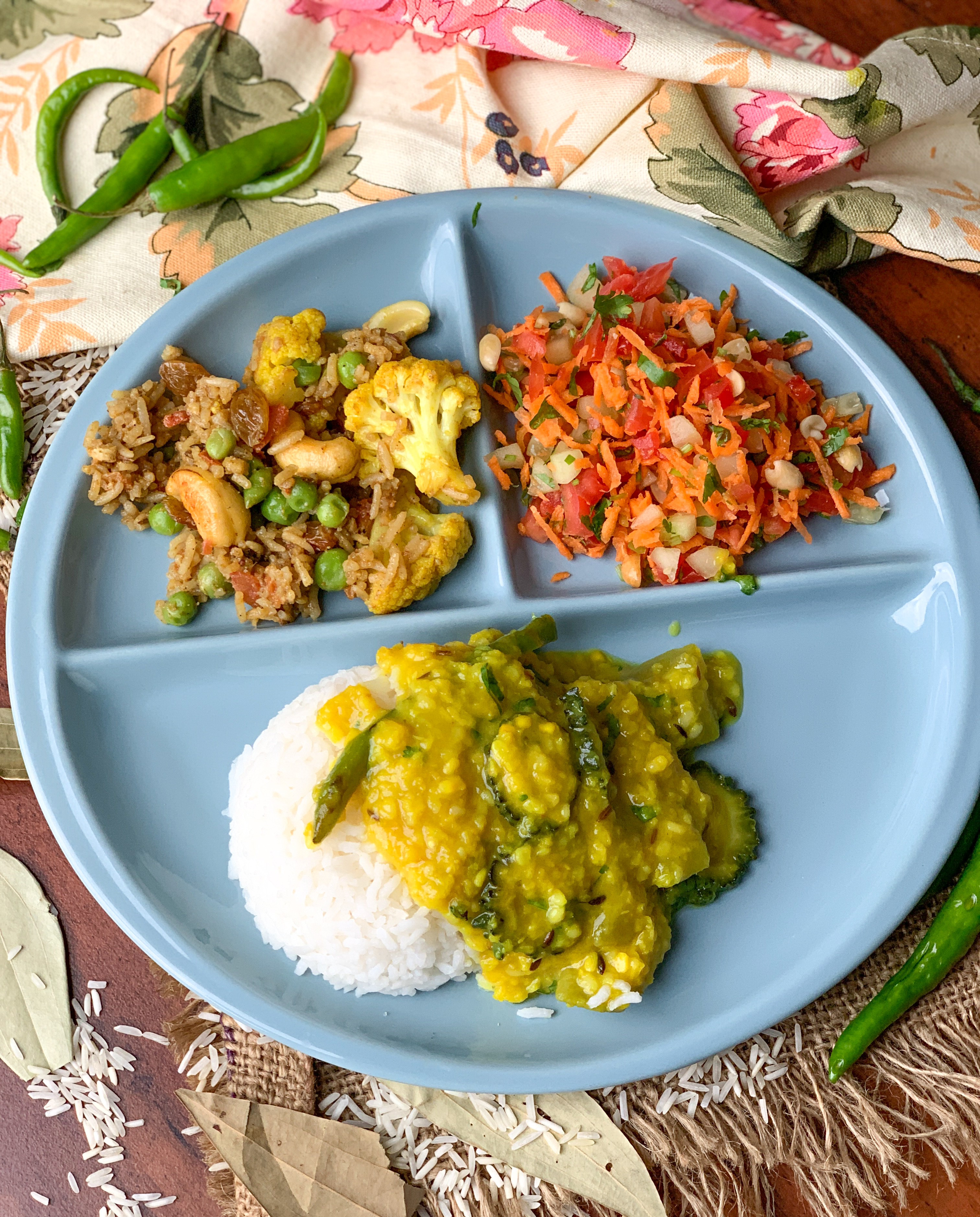 Ayurvedic Meal Of Chal Kopi, Lau Die Tetor Dal And Rice Is Perfect For ...