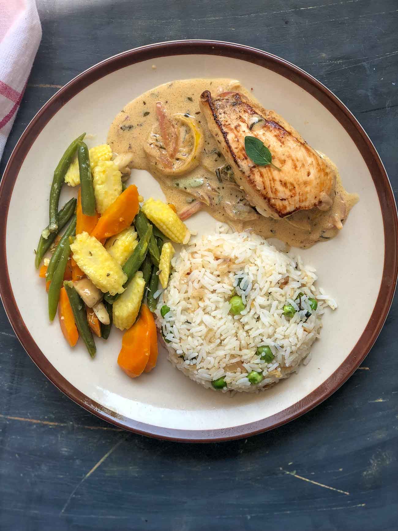 Enjoy A Weekend Dinner With Chicken In Lemon Butter Sauce, Steamed ...