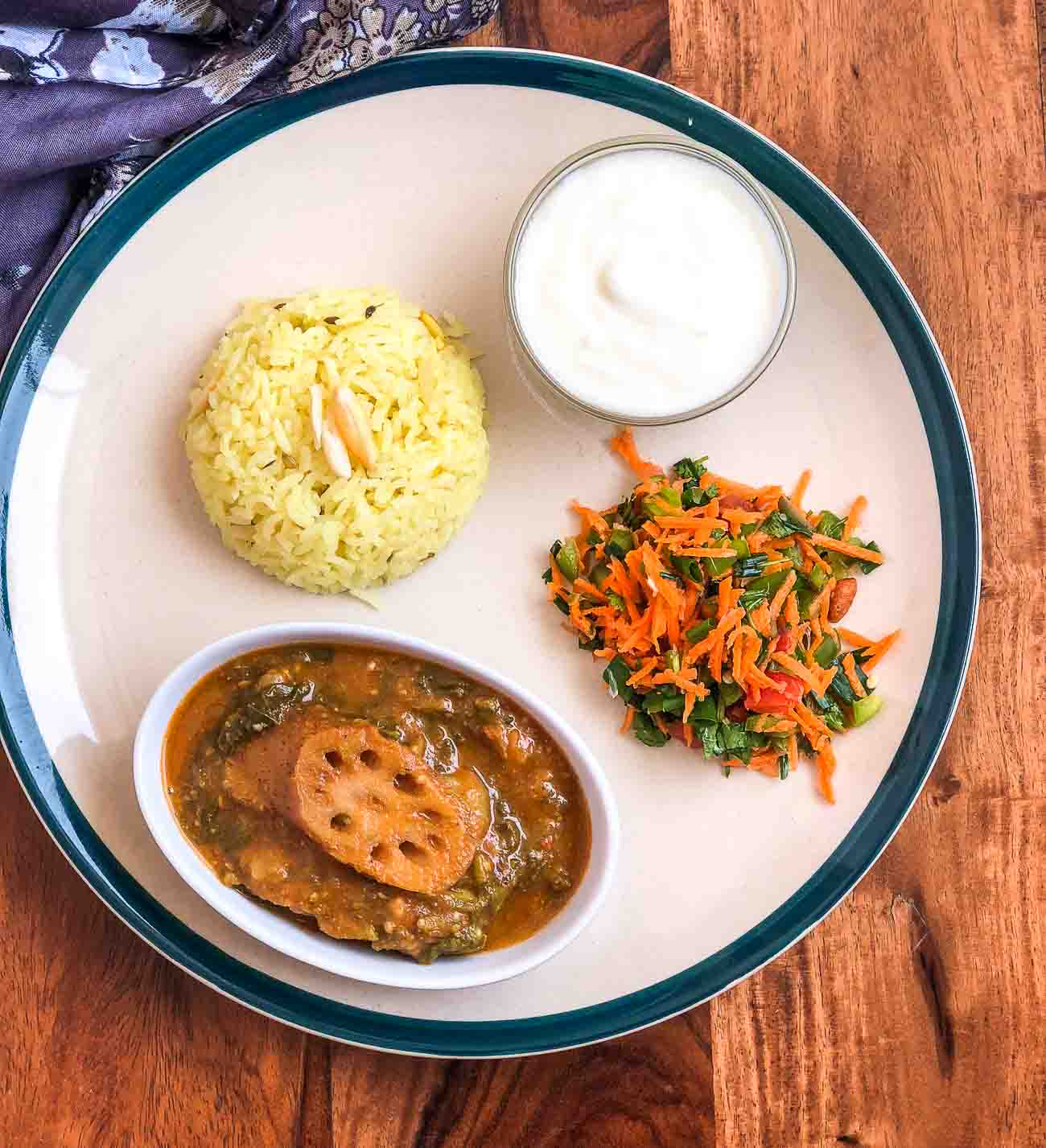 Enjoy This Simple Sindhi Meal With Tahiri, Bhey Vangan Saag, Salad And ...