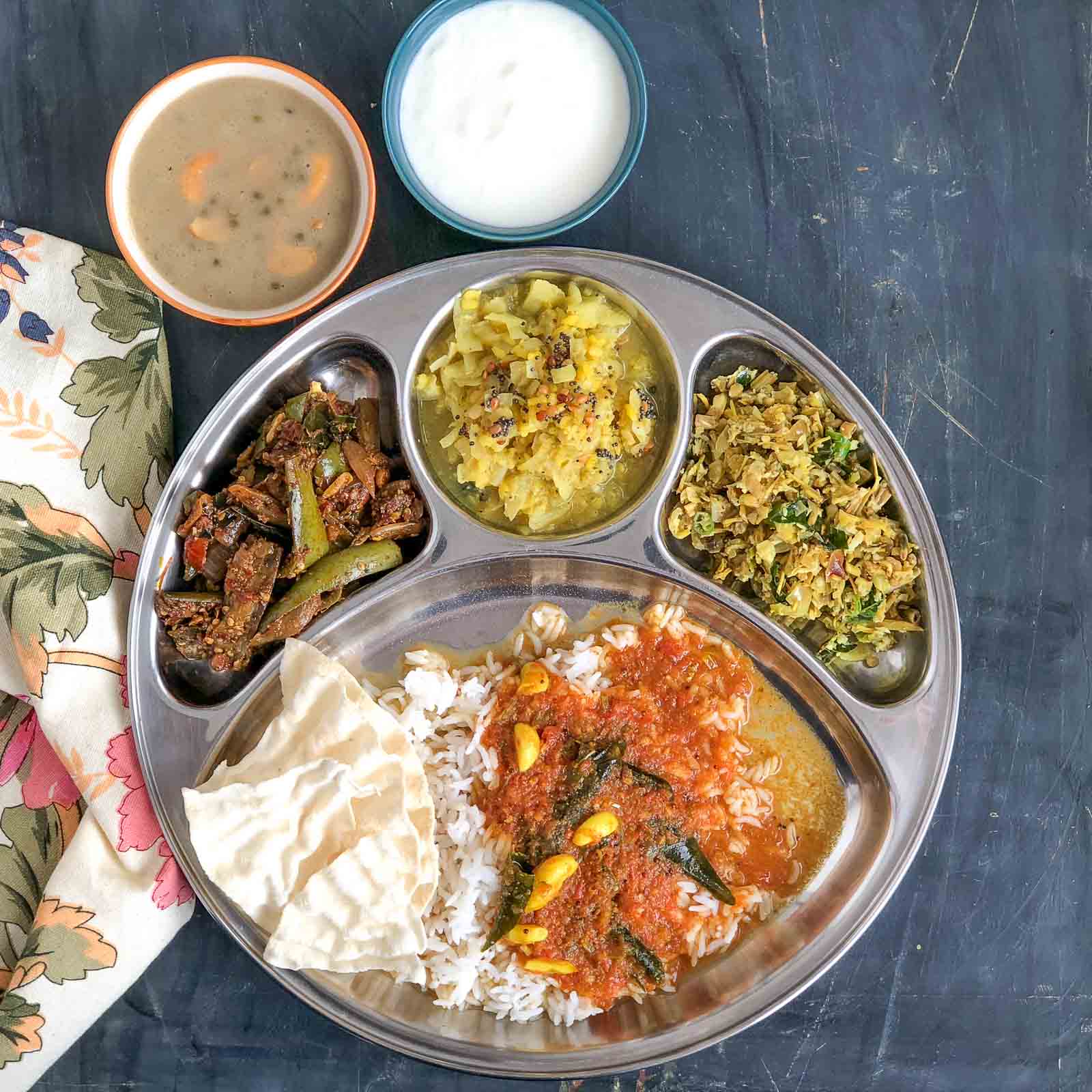 Enjoy A Comforting South Indian Meal With Rasam, Kootu, Poriyal, Rice ...