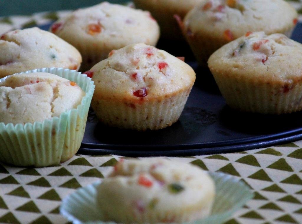 Eggless Tutti Frutti Muffin Recipe | Archana's Kitchen