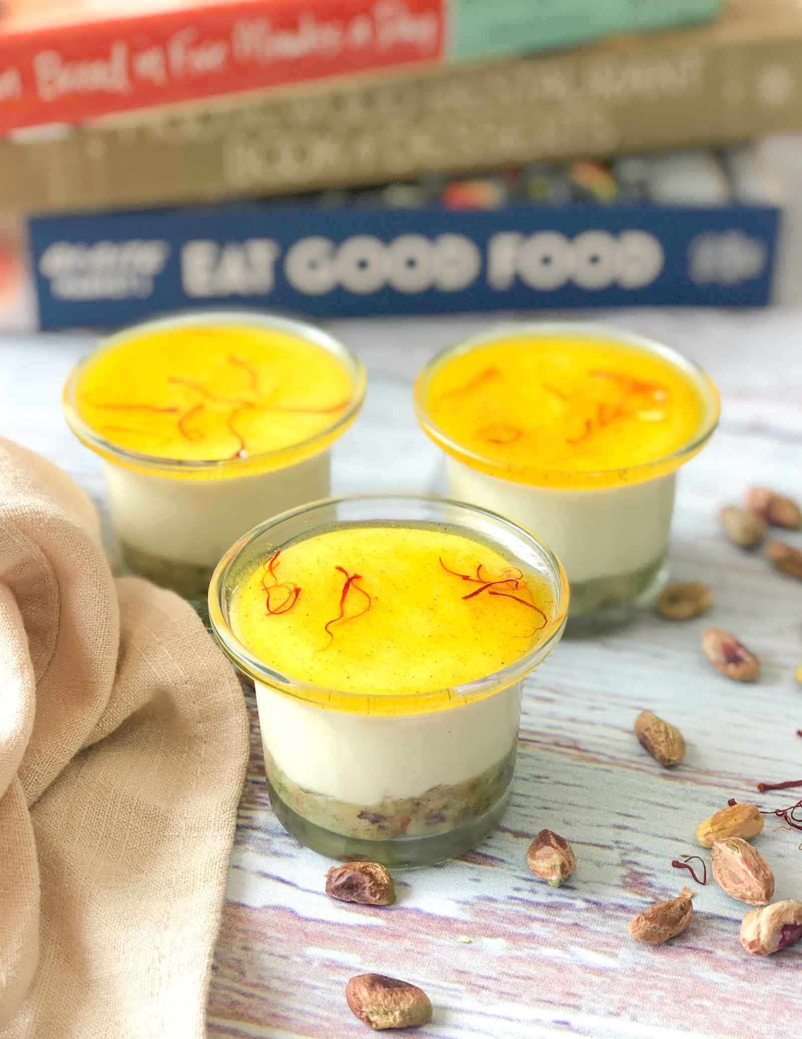 Eggless Saffron Yogurt Mousse Recipe With Cardamom & Nuts | Archana's ...
