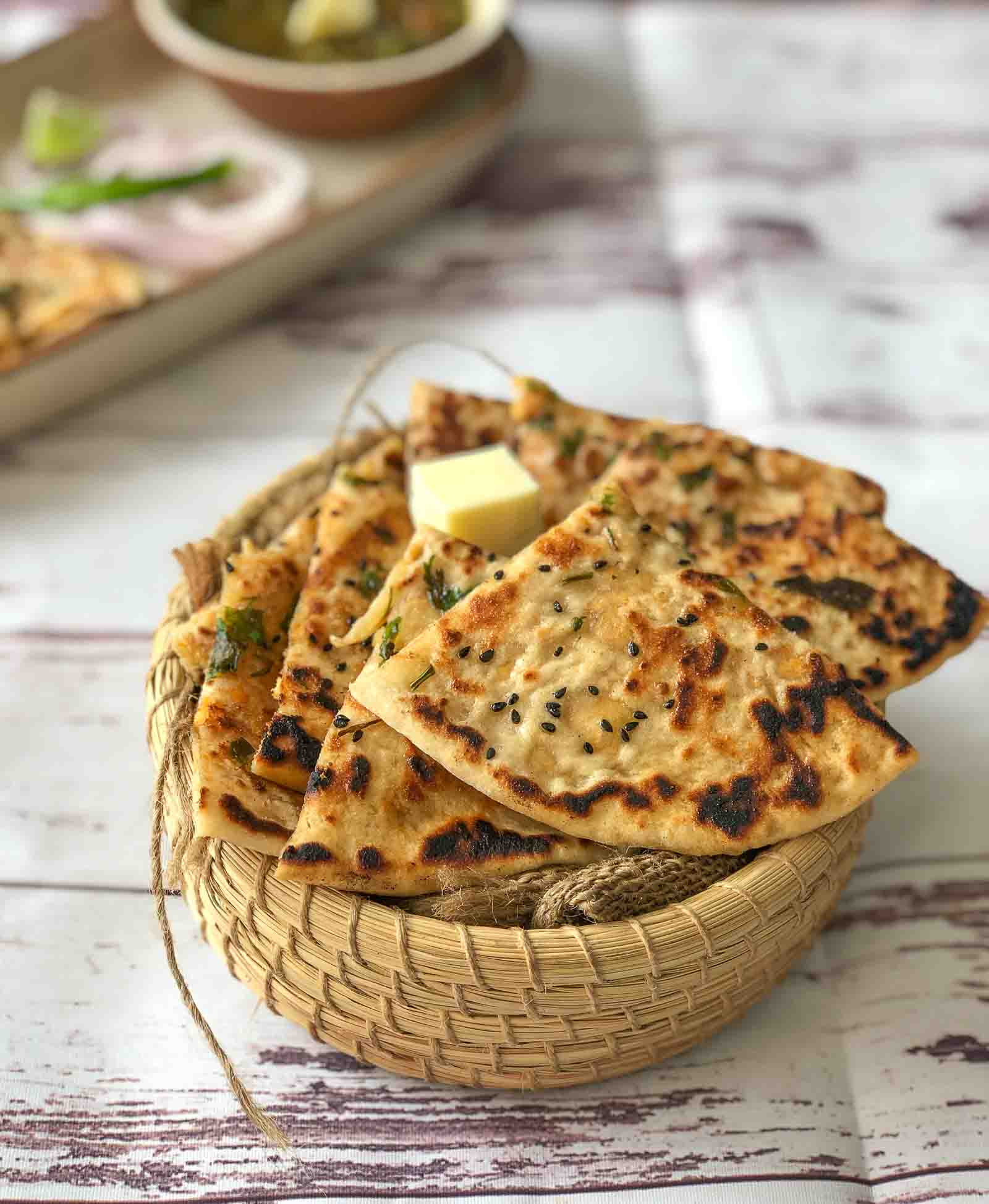 Chicken Cheese Stuffed Kulcha Recipe | Archana's Kitchen