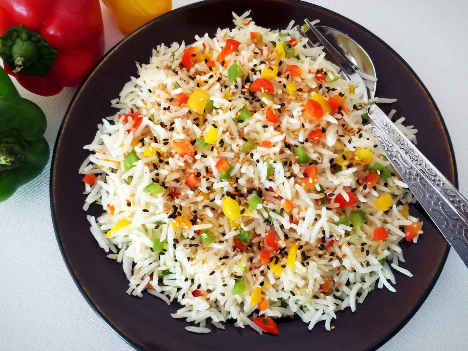 Crunchy Ginger Capsicum Rice Recipe | Archana's Kitchen