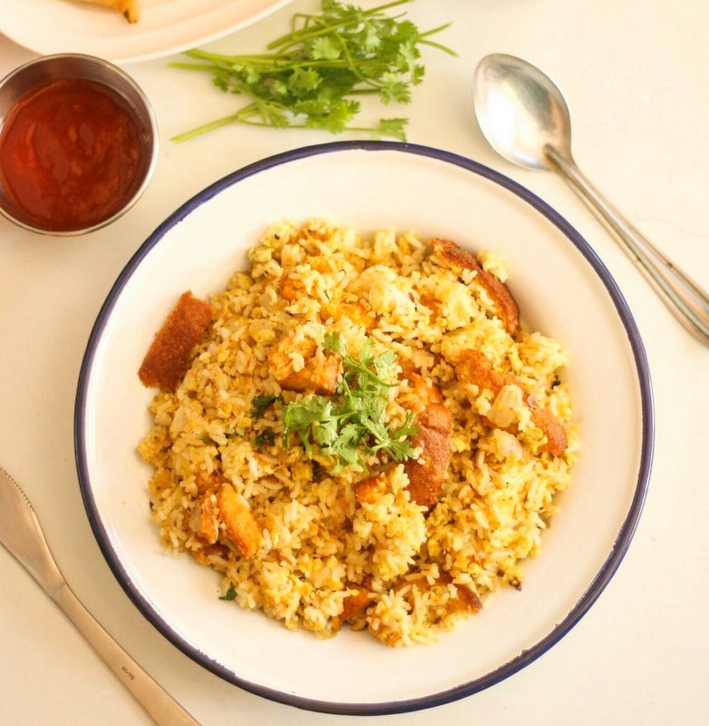 Egg and Bread Fried Rice Recipe | Archana's Kitchen