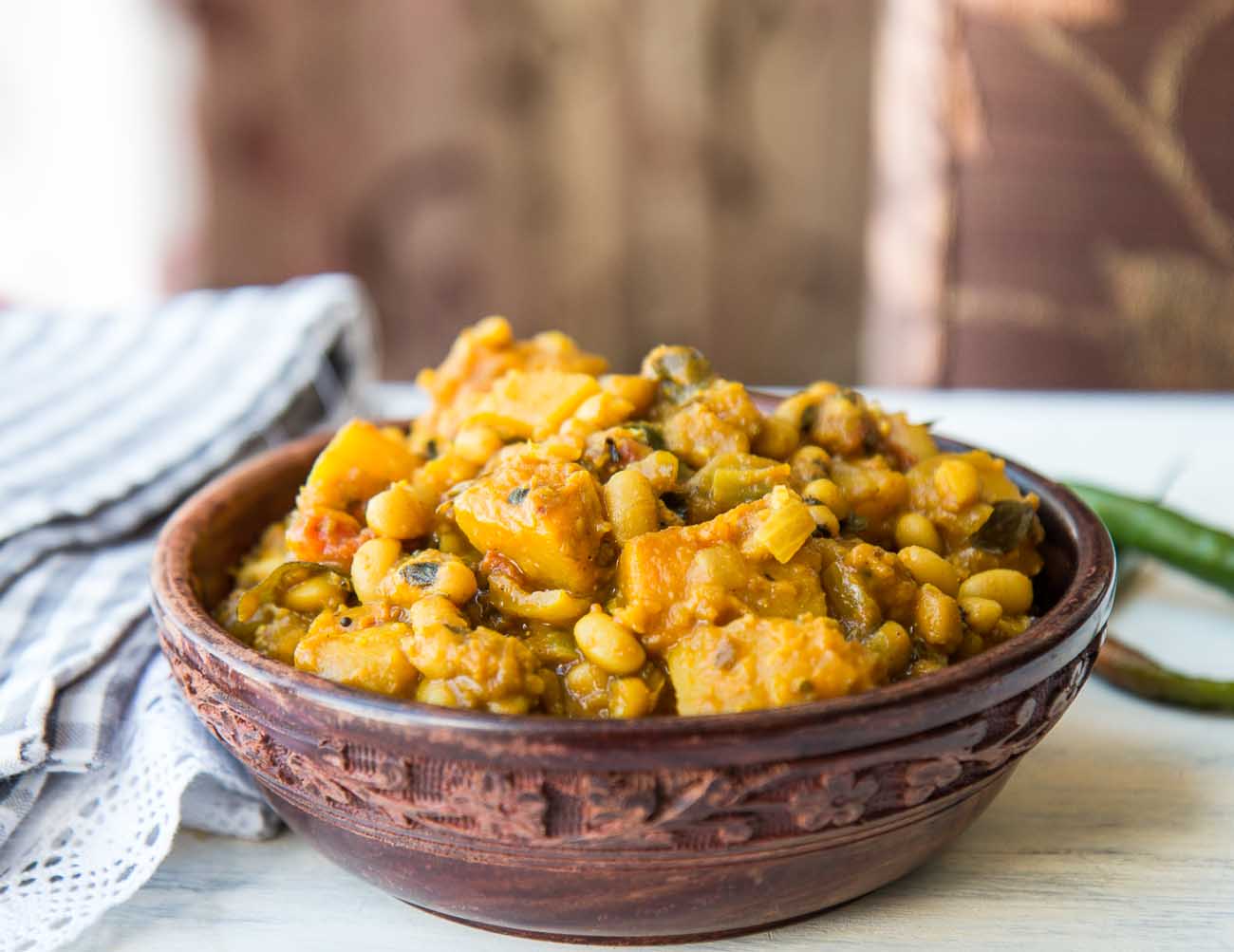 Bengali Style Kaddu Lobia ki Sabzi with Panch Phoran Masala | Archana's ...