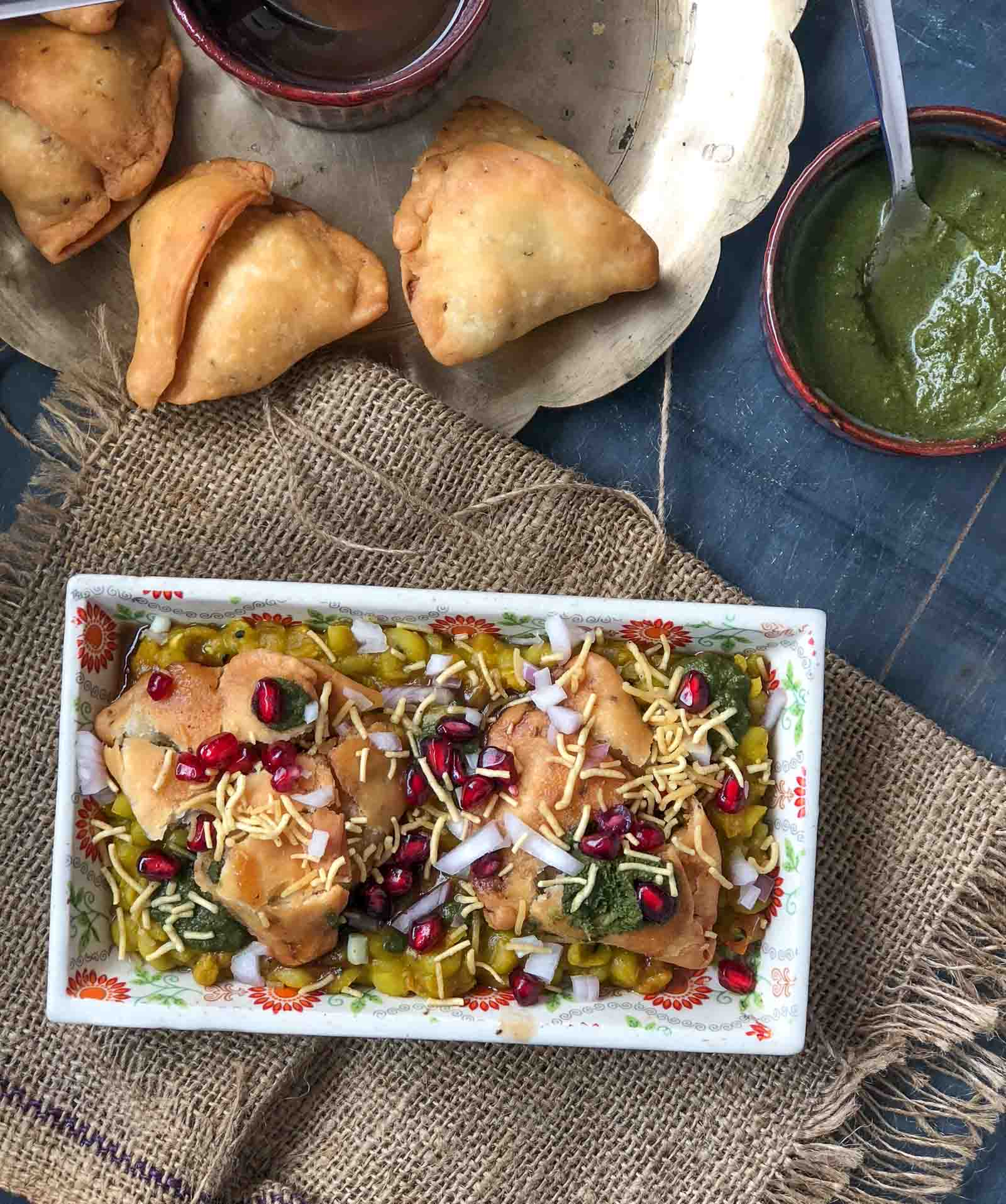 Matar Samosa Chaat Recipe- DeliciousTea Time Snack | Archana's Kitchen