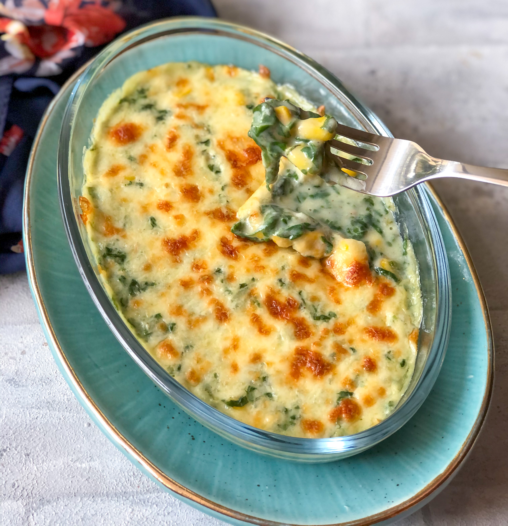 Spinach Corn Au Gratin Recipe | Archana's Kitchen