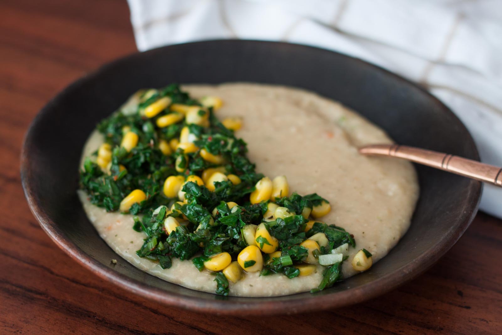 Savory Oatmeal Bowl with Sautéed Spinach and Corn Recipe | Archana's ...