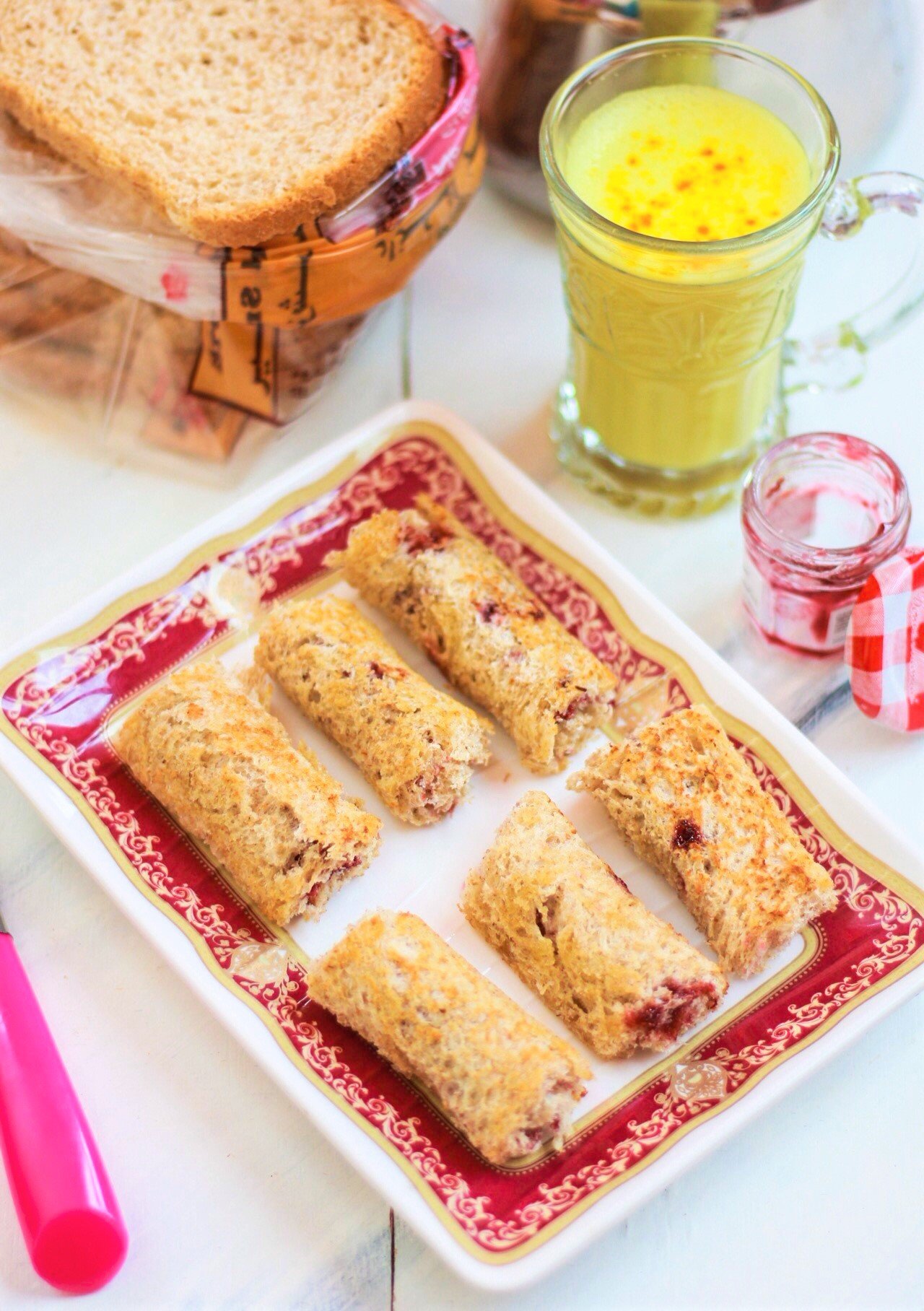 French Toast Jam Roll Ups Recipe | Archana's Kitchen