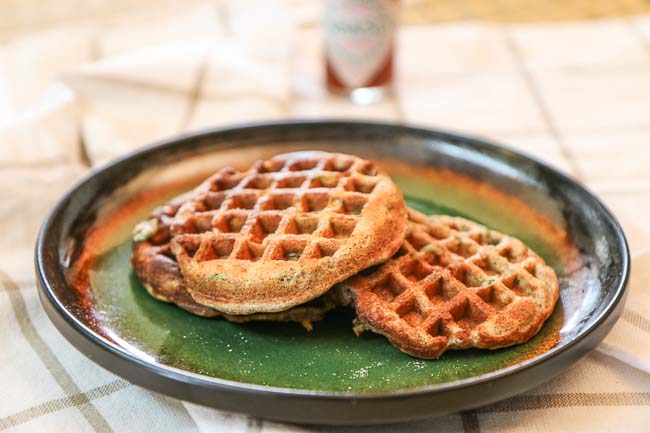 Savory Multigrain Waffles Recipe with Green Chillies & Ta...