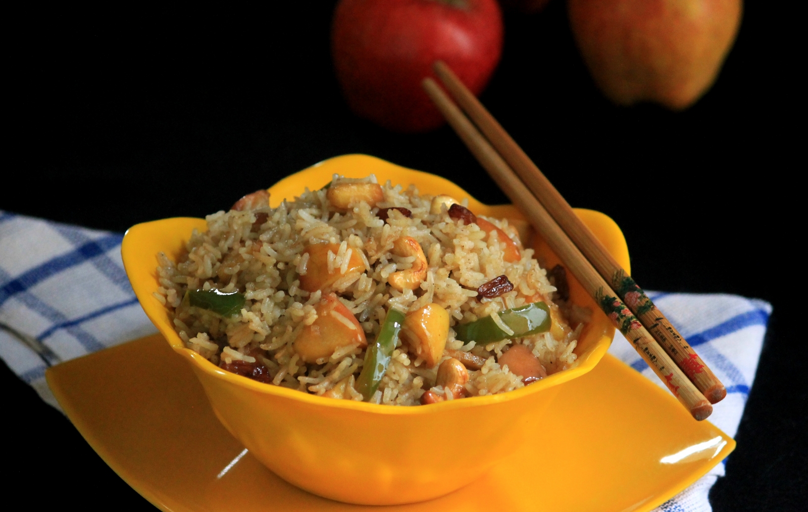 Chinese Vegetarian Fried Rice With Apples Recipe | Archana's Kitchen