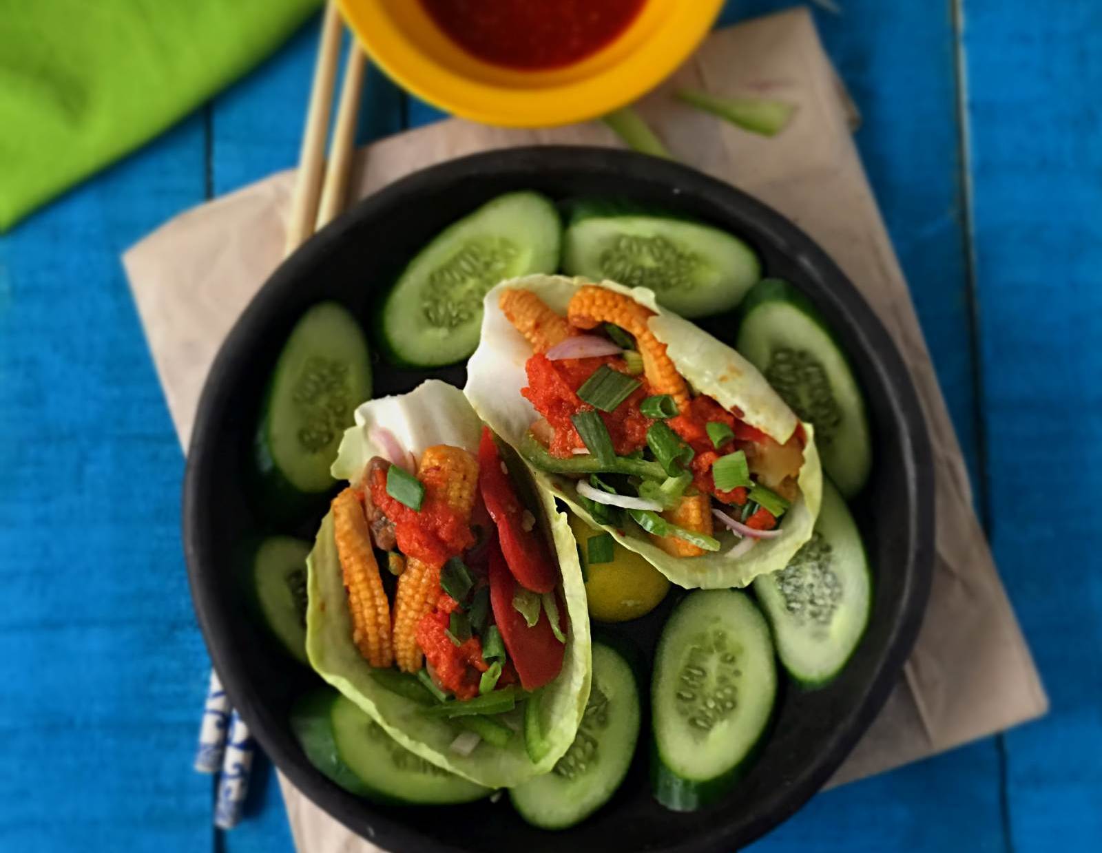 Chinese Tacos (Salad Taco with Hot and Sweet Vegetables) ... | Archana ...