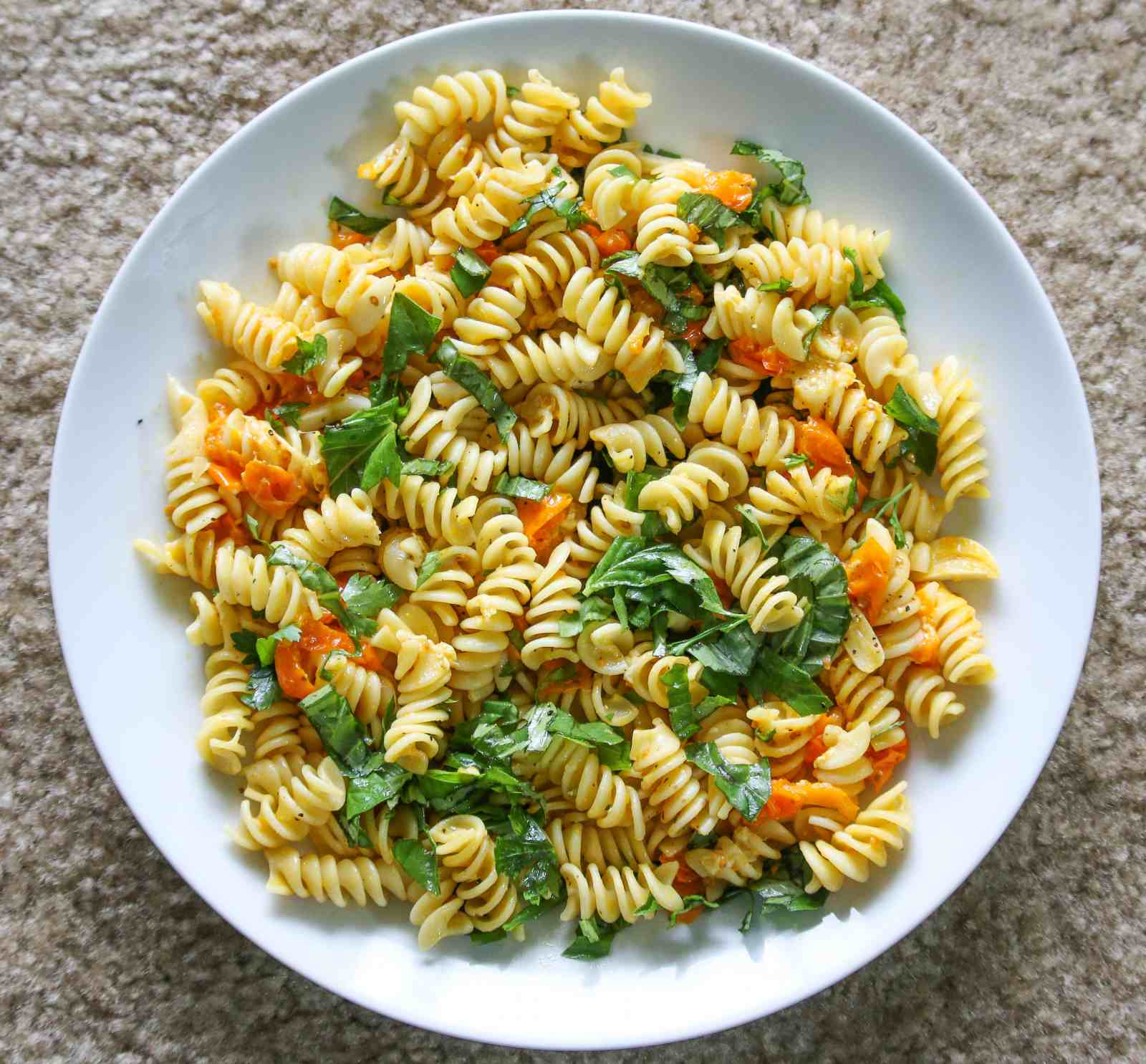 Fusilli Pasta with Cherry Tomatoes Basil Leaves | Archana's Kitchen