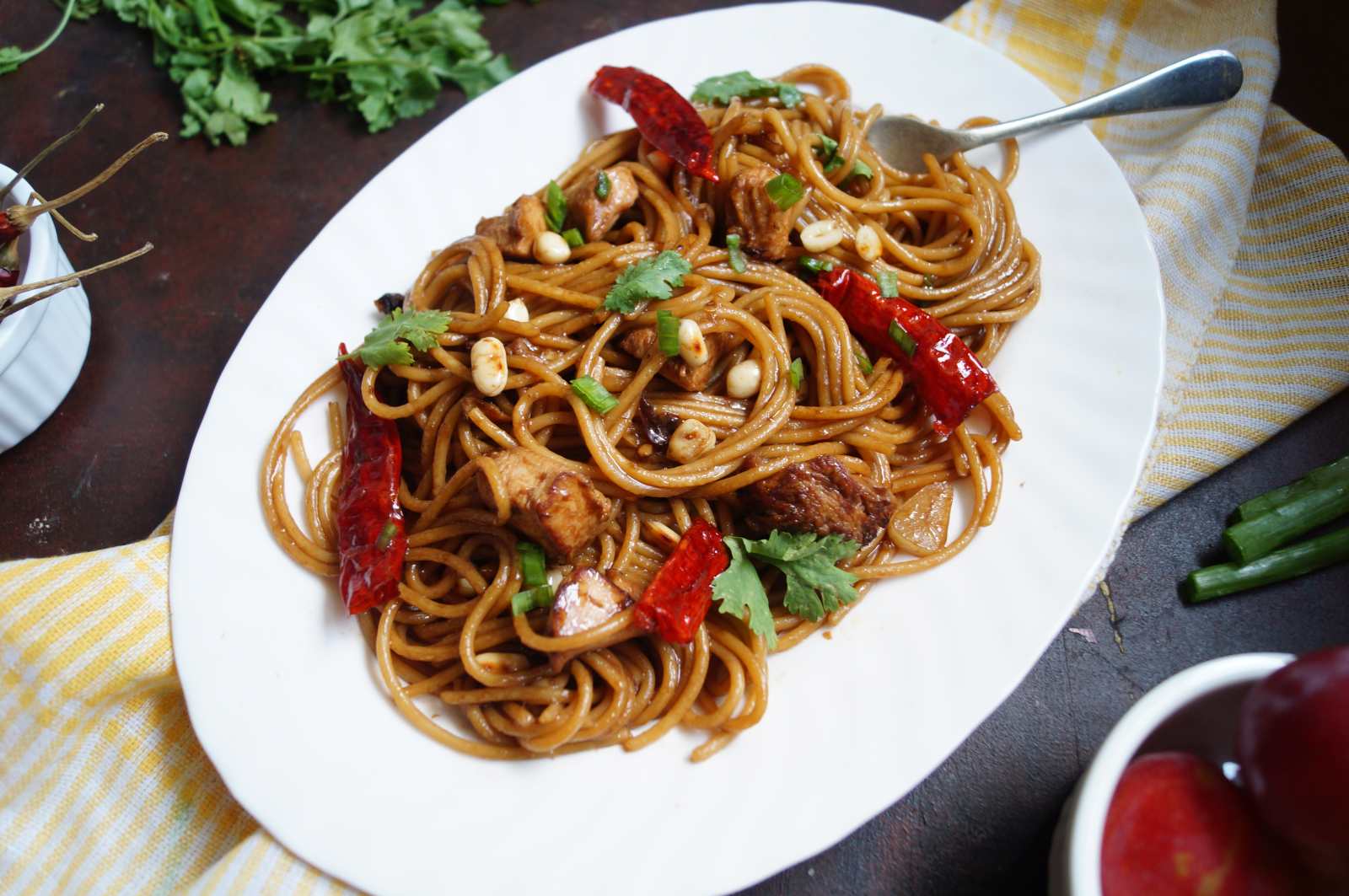Kung Pao Spaghetti Recipe | Archana's Kitchen