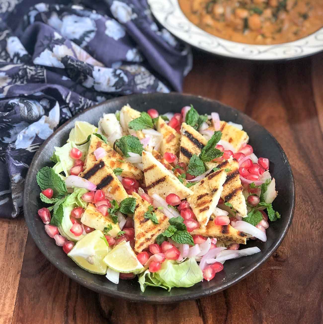 Grilled Paneer Mint Salad Recipe With Pickled Onions | Archana's Kitchen